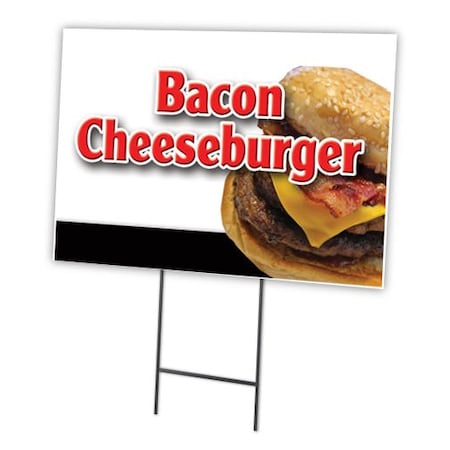 Signmission Bacon Cheeseburger Yard Sign & Stake outdoor plastic ...