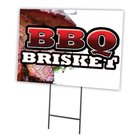 Signmission Bbq Brisket Yard Sign & Stake outdoor plastic coroplast ...
