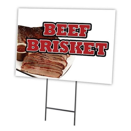 Signmission Beef Brisket Yard Sign & Stake outdoor plastic coroplast ...