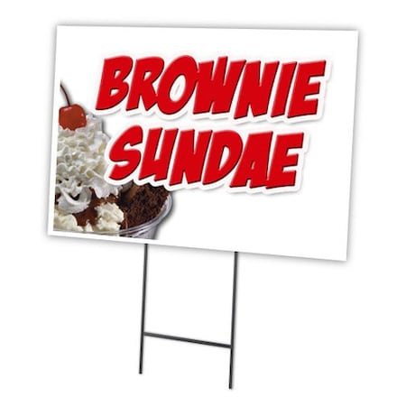 Signmission Brownie Sundae Yard Sign & Stake outdoor plastic coroplast ...