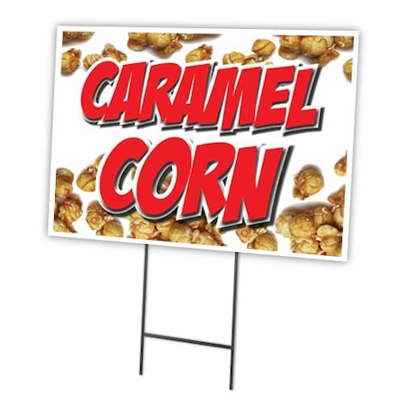 Signmission Caramel Corn Yard Sign & Stake outdoor plastic coroplast ...