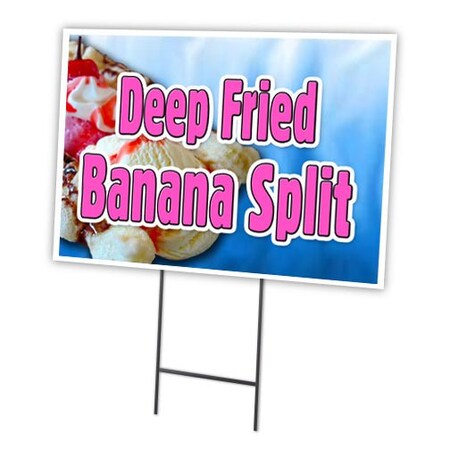 Signmission Deep Fried Banana Spli Yard & Stake outdoor plastic ...