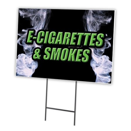 Signmission E-cigs & Smokes Yard Sign & Stake outdoor plastic coroplast ...