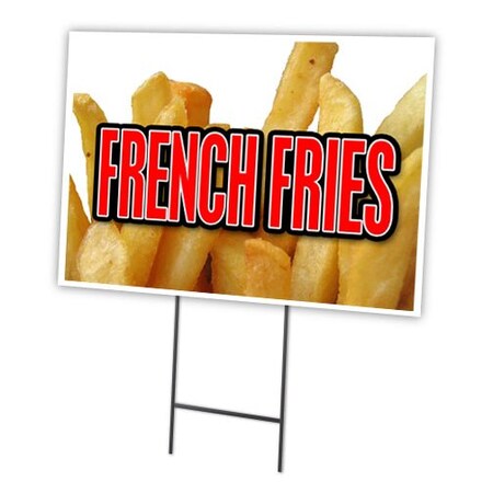 Signmission French Fries Yard Sign & Stake outdoor plastic coroplast ...