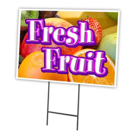 Signmission Fresh Fruit Yard Sign & Stake outdoor plastic coroplast ...
