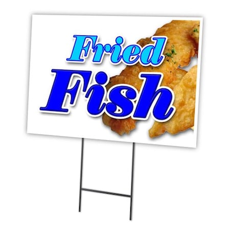 Signmission Fried Fish Yard Sign & Stake outdoor plastic coroplast ...