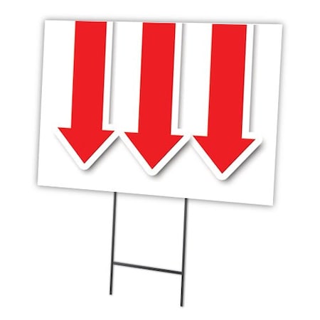 Signmission Giant Down Arrow Yard Sign & Stake outdoor plastic ...
