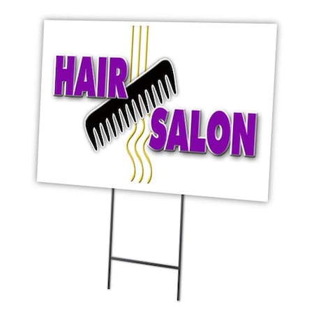 Signmission Hair Salon Yard Sign & Stake outdoor plastic coroplast ...
