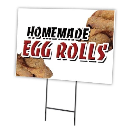 Signmission Homemade Egg Rolls Yard Sign & Stake outdoor plastic ...