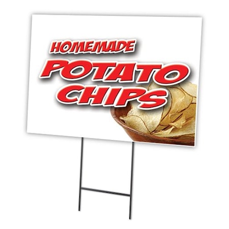 Signmission Homemade Potato Chips Yard & Stake outdoor plastic ...