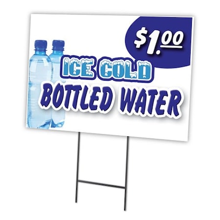 Signmission Ice Bottled Water Yard Sign & Stake outdoor plastic ...