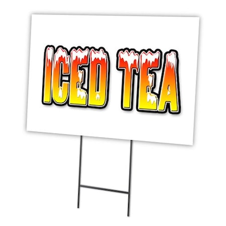 Signmission Iced Tea Yard Sign & Stake outdoor plastic coroplast window ...