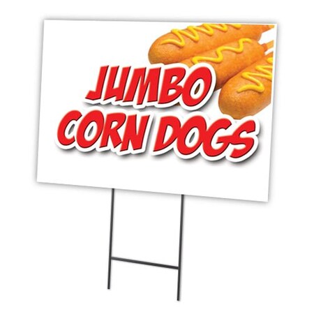 Signmission Jumbo Corn Dogs Yard Sign & Stake outdoor plastic coroplast ...