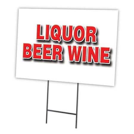 Signmission Liquor Beer Wine Yard Sign & Stake outdoor plastic ...