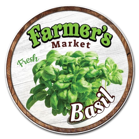 Signmission Farmers Market Basil Circle Corrugated Plastic Sign, C-16 ...
