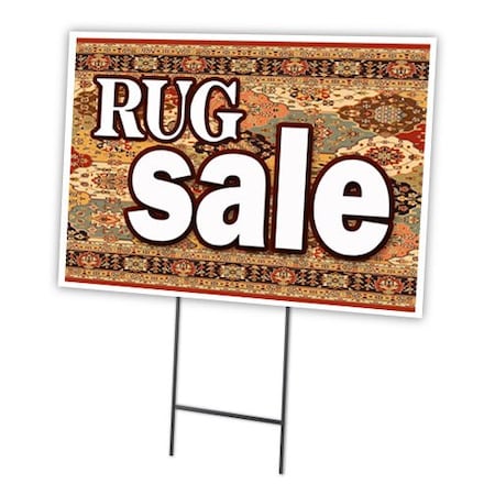 Signmission Rug Sale Yard Sign & Stake outdoor plastic coroplast window ...