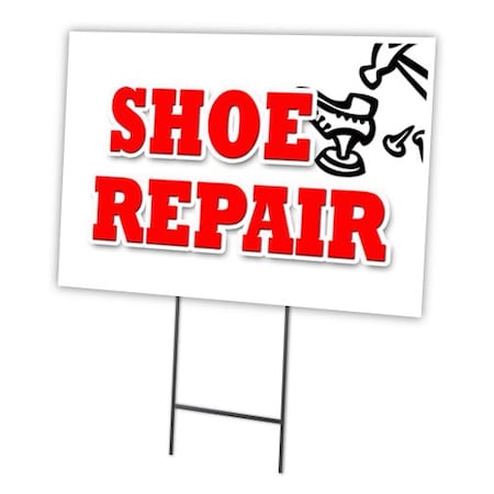 Signmission Shoe Repair Yard Sign & Stake outdoor plastic coroplast ...