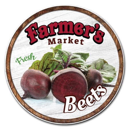 Signmission Farmers Market Beets Circle Corrugated Plastic Sign, C-24 ...