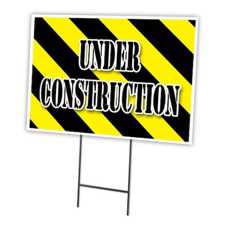 Signmission Under Construction Yard Sign & Stake outdoor plastic ...