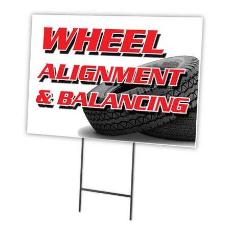 Signmission Wheel Alignment & Bala Yard Sign & Stake outdoor plastic ...
