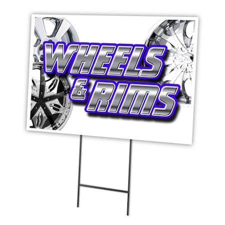 Signmission Wheels & Rims Yard Sign & Stake outdoor plastic coroplast ...