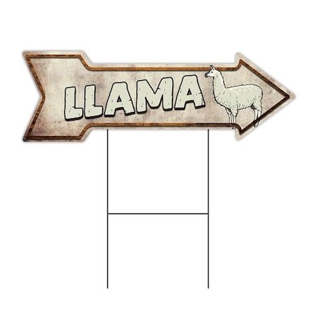 Signmission Llamas Arrow Yard Sign Funny Home Decor 36in Wide C-ARROW12 ...