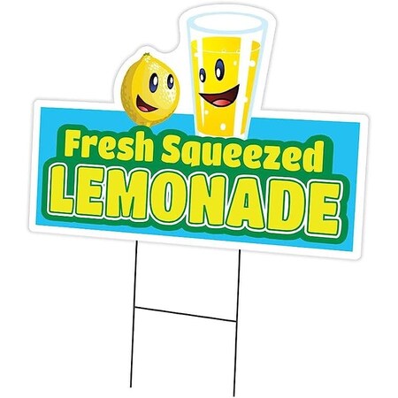 Signmission Fresh Squeezed Lemonade Yard Sign & Stake outdoor plastic ...