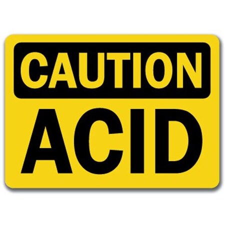 Signmission Caution Sign-Acid-10in x 14in OSHA Safety Sign CS-Acid | Zoro