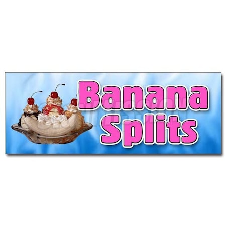 Signmission BANANA SPLITS DECAL sticker ice cream sundae soda homemade ...