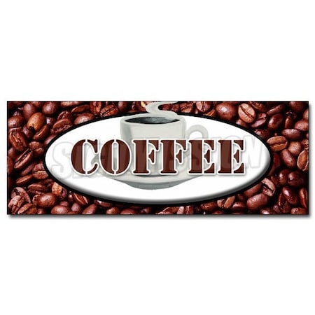Signmission 12in COFFEE DECAL sticker shop cafe beans hot java decaf ...