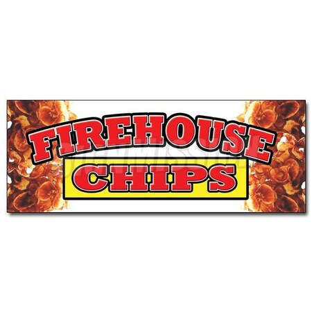 Signmission FIREHOUSE CHIPS DECAL sticker chips restaurant snacks subs ...