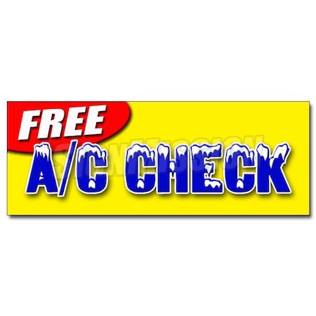 Signmission FREE A/C CHECK DECAL sticker air conditioning car auto ...