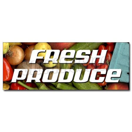 Signmission FRESH PRODUCE DECAL sticker stand farmers market fruit ...