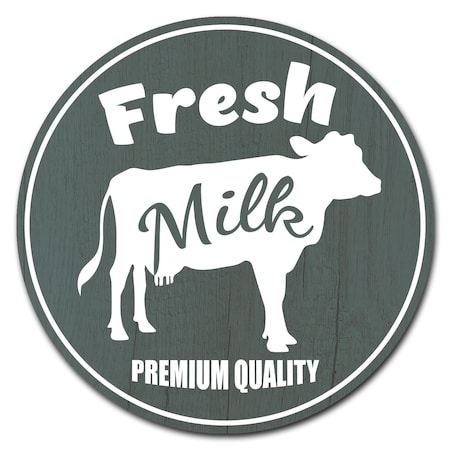 Signmission Farmers Market Fresh Milk Circle Corrugated Plastic Sign, C ...