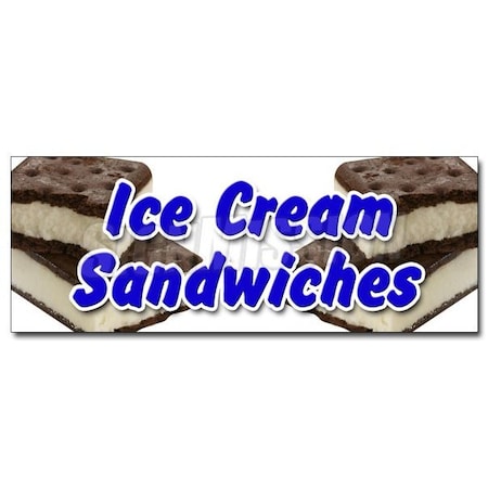 Signmission ICE CREAM SANDWICHES DECAL sticker cones homemade sundae ...