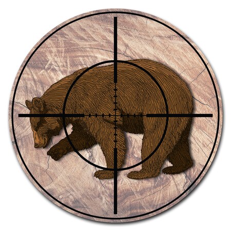 Signmission Bear Hunter Circle Corrugated Plastic Sign C-24-CIR-WS-Bear ...