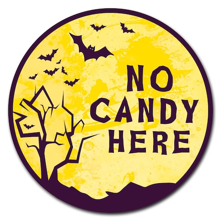 Signmission Corrugated Plastic Sign With Stakes 16in Circular-No Candy ...