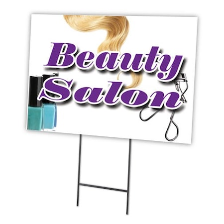 Signmission Beauty Salon Yard Sign & Stake outdoor plastic coroplast ...