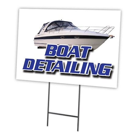 Signmission Boat Detailing Yard Sign & Stake outdoor plastic coroplast ...