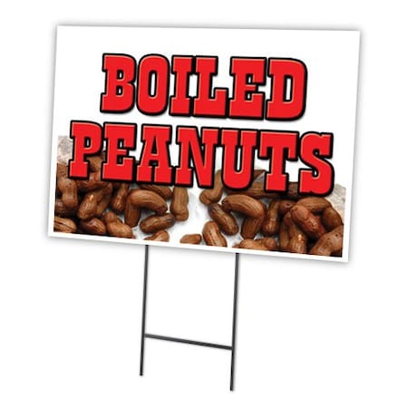 Signmission Boiled Peanuts Yard Sign & Stake outdoor plastic coroplast ...