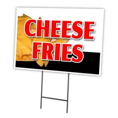Signmission Cheese Fries Yard Sign & Stake outdoor plastic coroplast ...