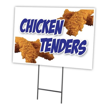 Signmission Chicken Tenders Yard Sign & Stake outdoor plastic coroplast ...