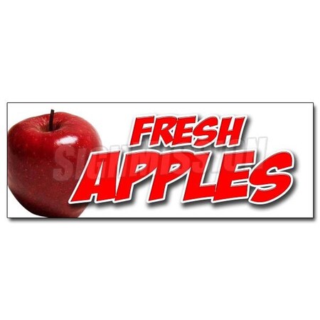 Signmission FRESH APPLES DECAL sticker apple fruit stand trailer fresh ...