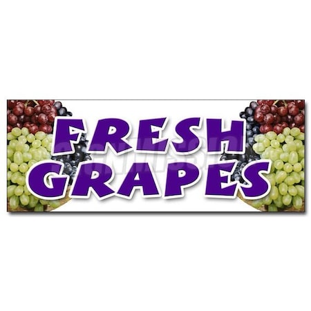 Signmission FRESH GRAPES DECAL sticker organic picked white purple red ...