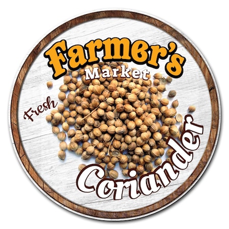 Signmission Farmers Market Coriander Circle Vinyl Laminated Decal, D-12 ...