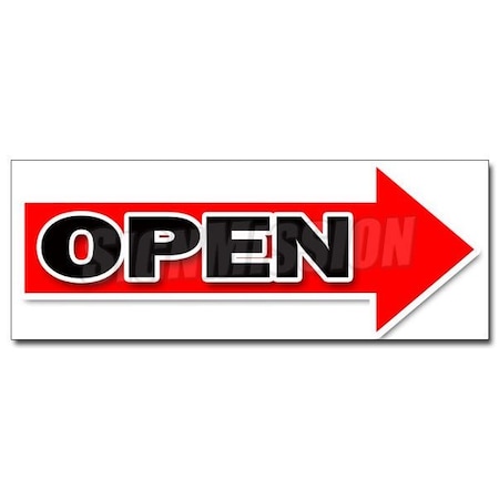 Signmission GIANT RIGHT OPEN ARROW DECAL sticker turn here sale follow ...