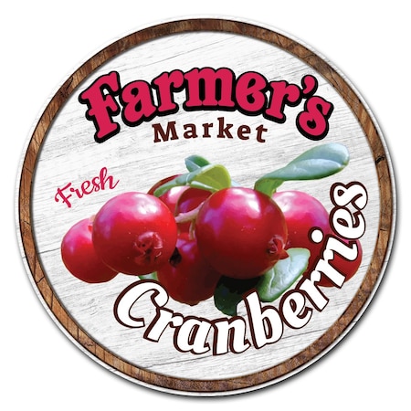 Signmission Farmers Market Cranberries Circle Vinyl Laminated Decal, D ...