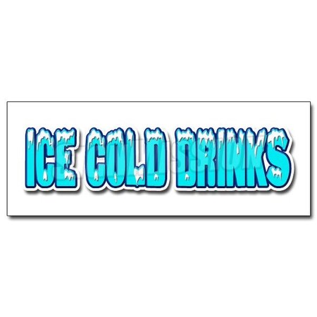 Signmission ICE COLD DRINKS 1 DECAL sticker drink cart stand supplies ...