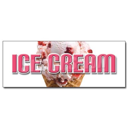 Signmission ICE CREAM DECAL sticker cart shop cone supplies stand ...