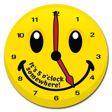 Signmission Emoji 5 Oclock Circle Vinyl Laminated Decal D-12-CIR-Emoji ...